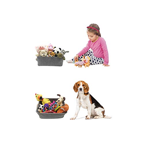 No-Branded Fabric Storage Cubes, Basket Organizer, Baskets for Shelves, Grey Small Storage Basket, 13.5 x 10 x 6 inch, [2-Pack]