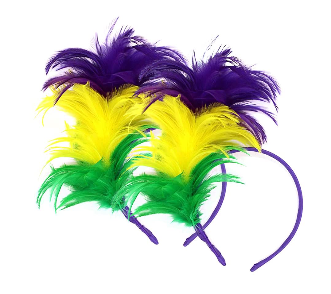 SunnyPro Rainbow Pride Accessories for Women Headband LGBTQ Gay Stuff Feather Fascinator