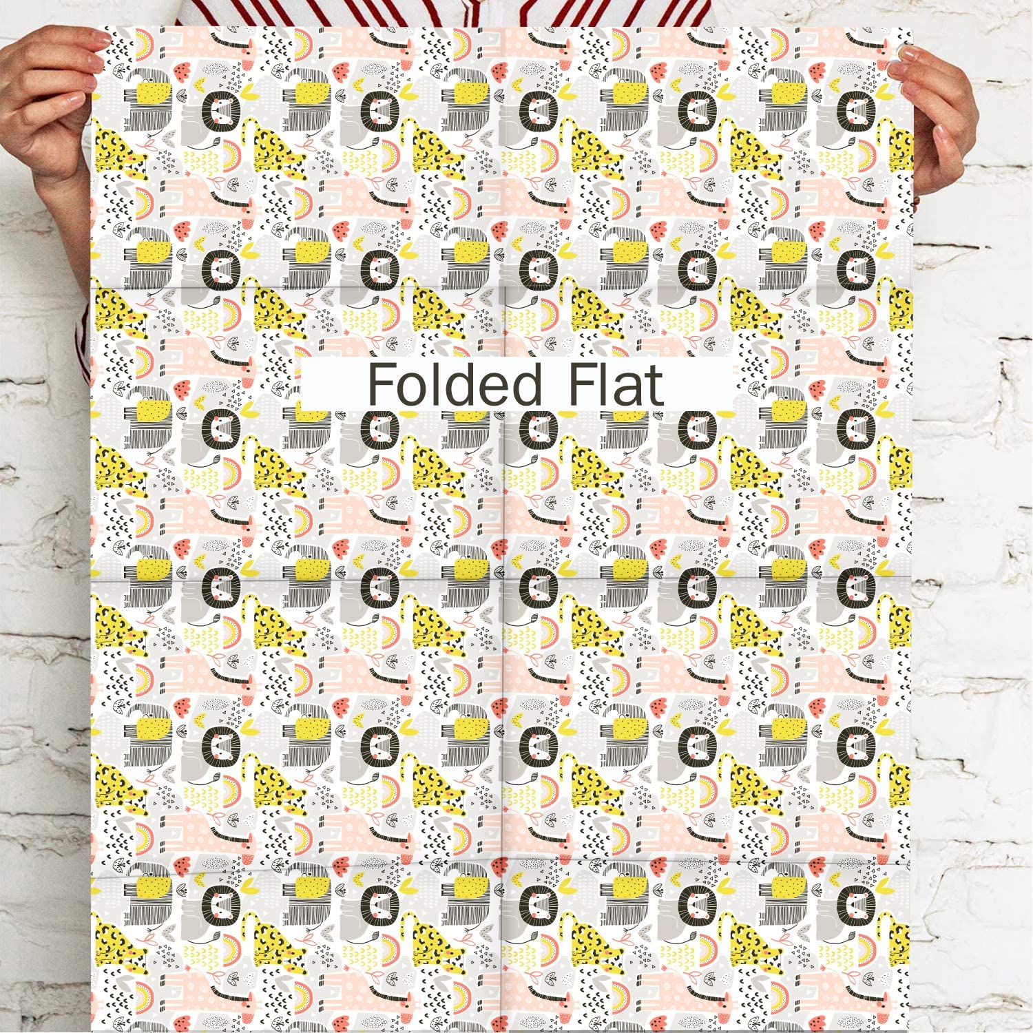 MAYPLUSS Wrapping Paper Sheet Set - Folded Flat - 3 Large sheets with 3 Gift tags - Cat Design(22.6 sq.ft.ttl) - 27.5 inch X 39.4 inch Per Sheet