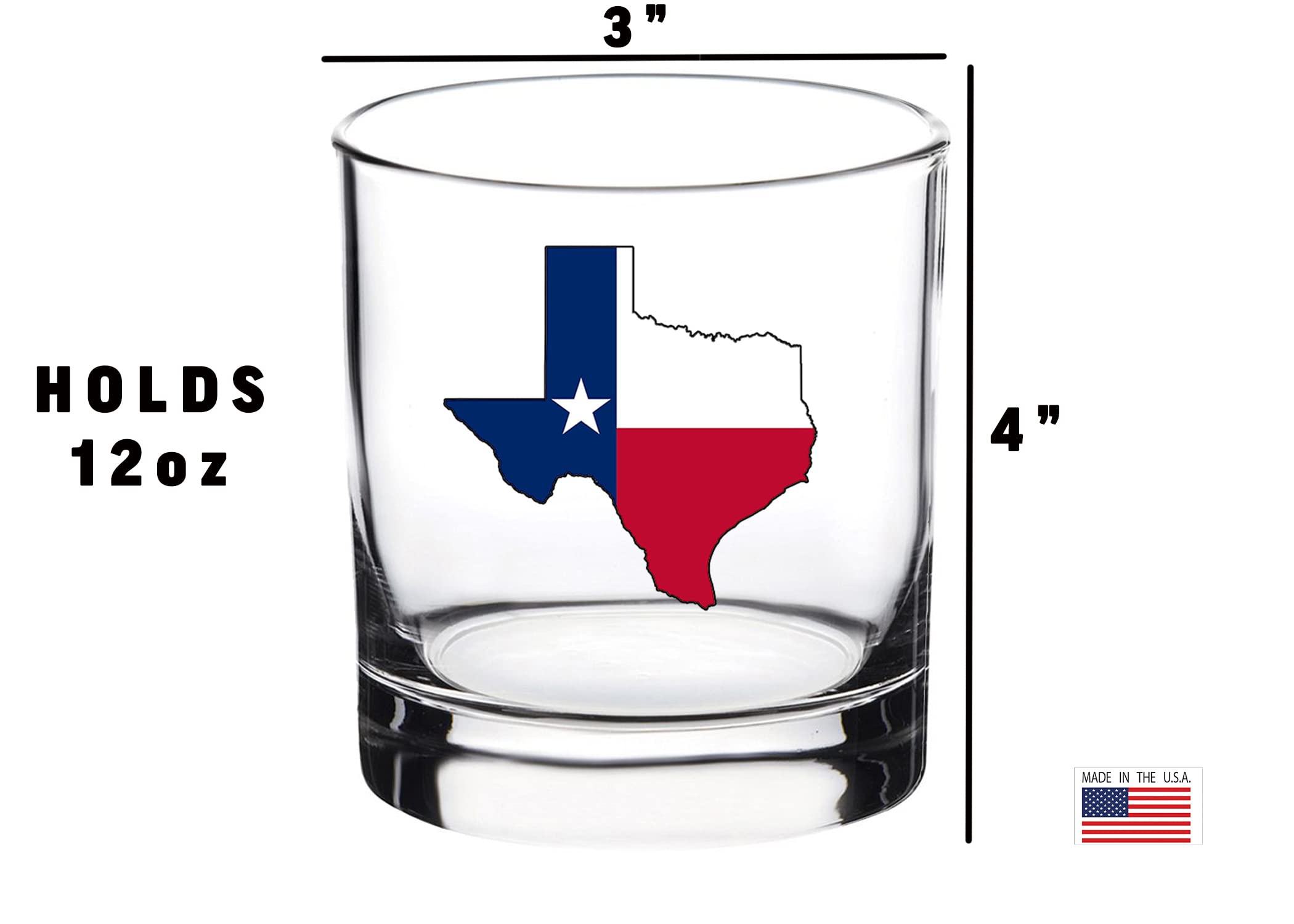 Rogue River Tactical Texas State Flag Old Fashioned Glass Gift For Texan