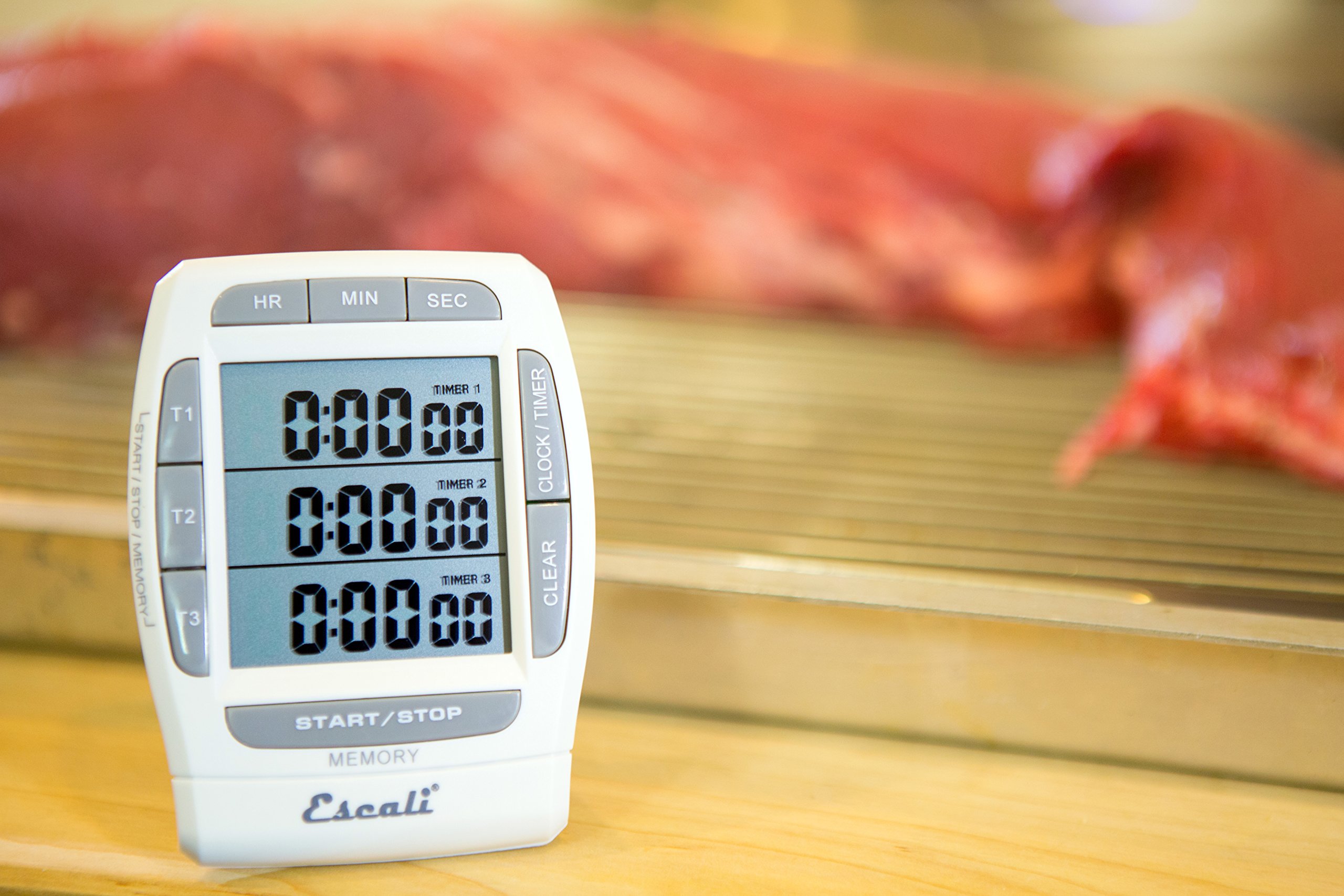 San Jamar Four Event Digital Timer, LCD Display, Black
