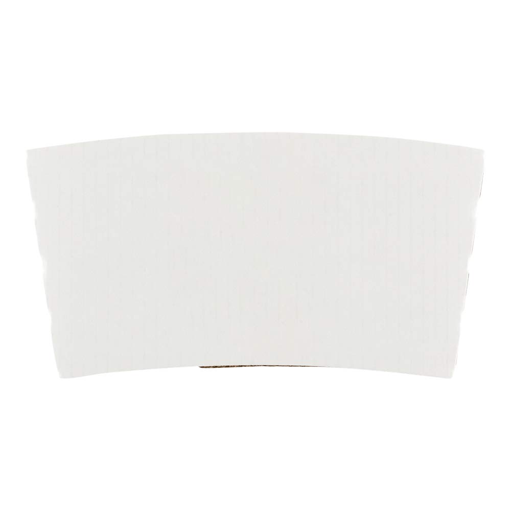 Restaurantware SLEEVES ONLY: Restpresso 5.1 x 2.8 Inch Coffee Cup Sleeves 50 Corrugated Hot Cup Sleeves - Disposable Heat-Tolerant White Paper Disposable Coffee Sleeves Secure Grip