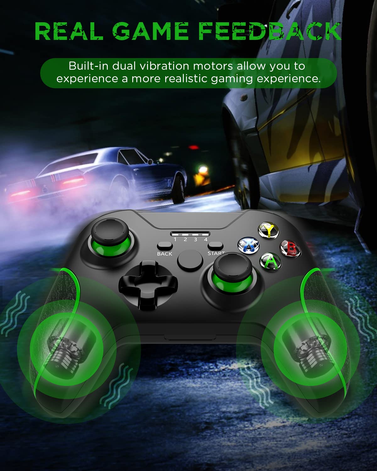 Rddmen Wireless Controller for Xbox One - 2.4GHz Dual Vibration Remote Compatible with Xbox 1/ X/ S/ Series X/ S/ PC (Black)