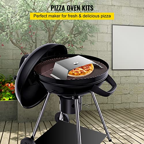 VEVOR Pizza Oven for Outside - Portable Pizza Oven Kit with Pizza Stone, Pizza Shovel, Pizza Cutter, Thermometer for Camping,Stainless Steel Camp Pizza Oven, (13 inch, Silver)