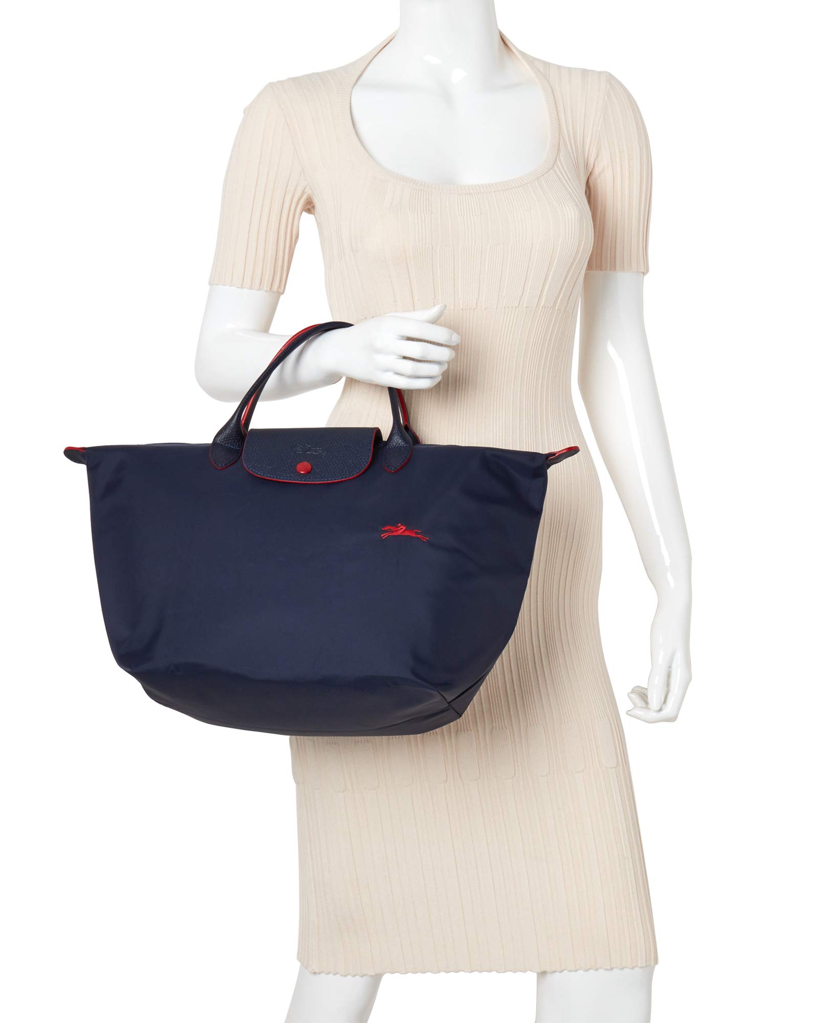Longchamp 'Medium Le Pliage Nylon Club Tote Top Handle Bag, Navy