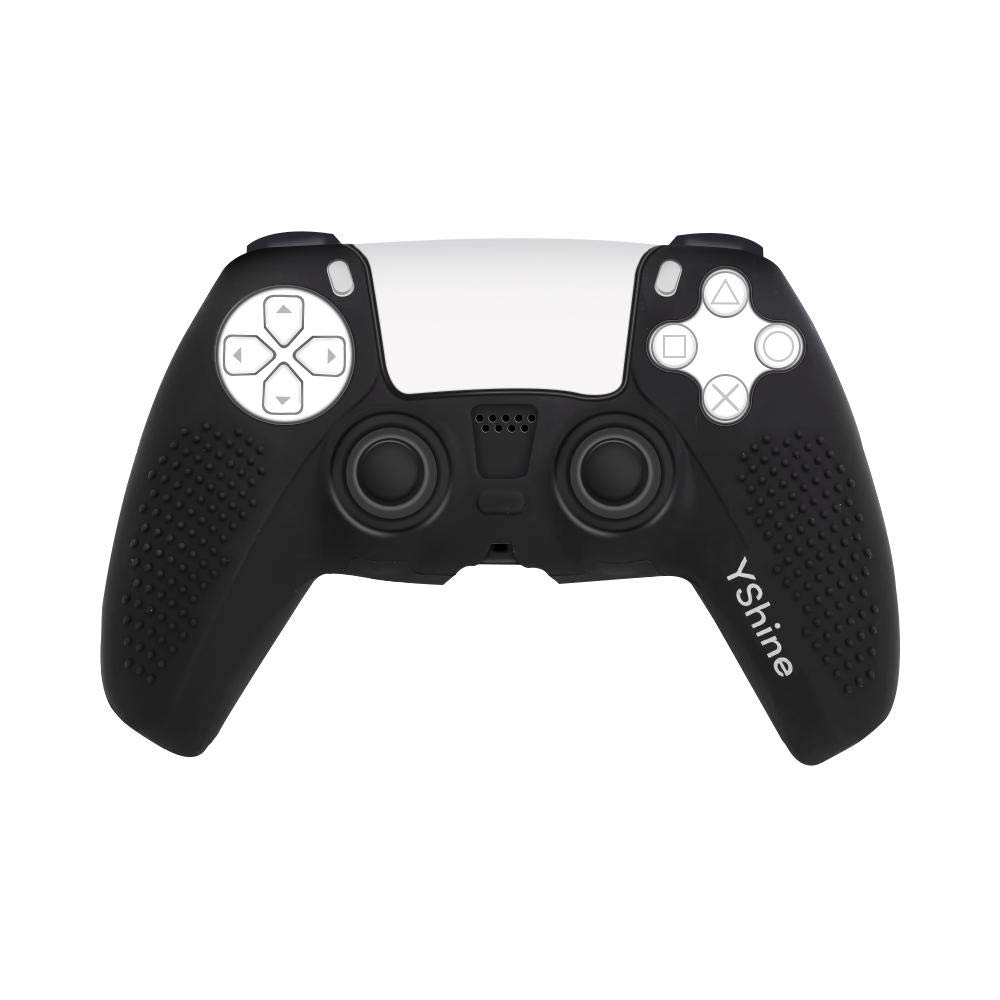 Silicone Controller Skin (1-Pack), YShine Anti-Slip Protector Case Compatible with PS5 Controller Skins Grip Cover for Ps5 Controller - Black
