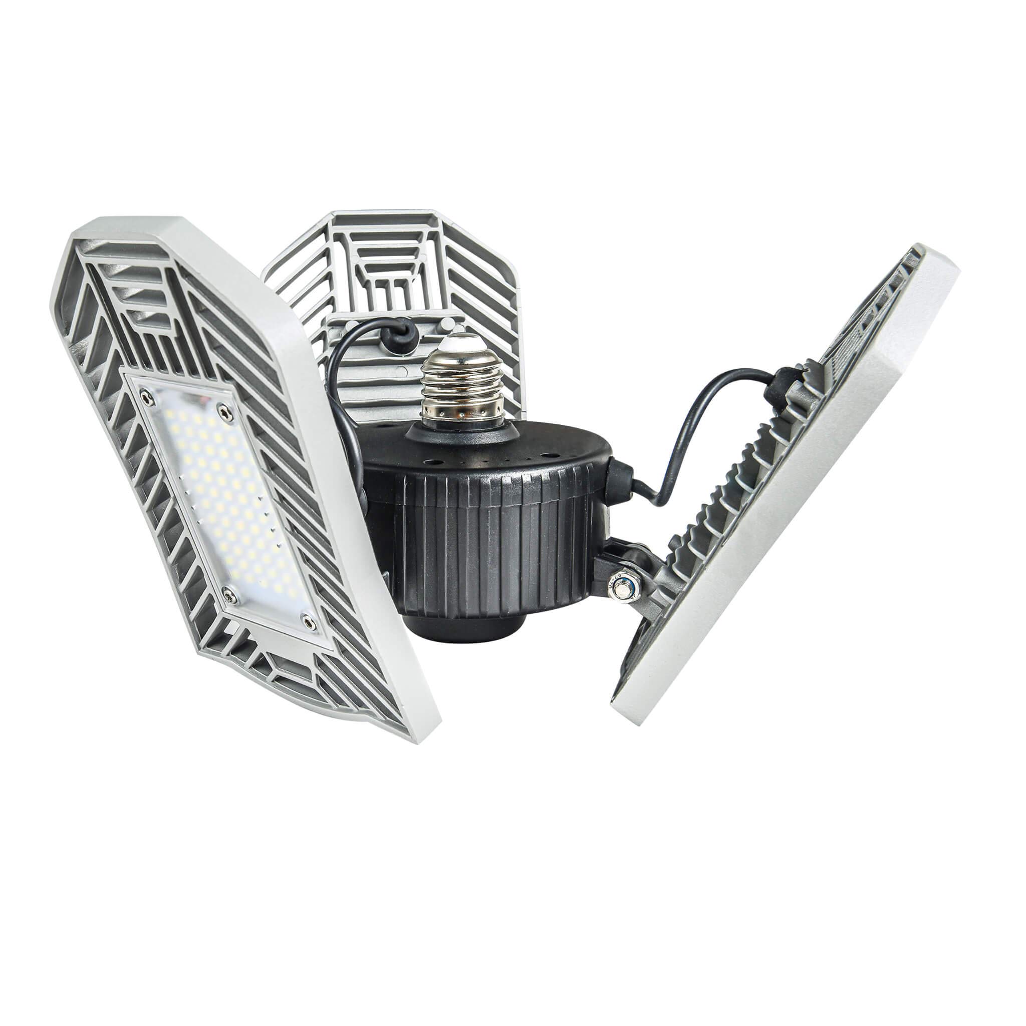 Retinabc B07ZX6SJG4-M Deformable, 80W 8000LM 6000K, E26 LED Bulb Shop Light for Garage, Ceiling Basement, Workshop, Warehouse (No Motion Activated), Silver