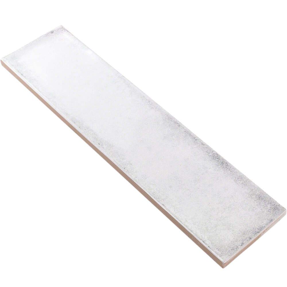 Moze White 3 in. x 12 in. Polished Ceramic Backsplash, Kitchen, Bathroom, Subway Wall Tile Sample