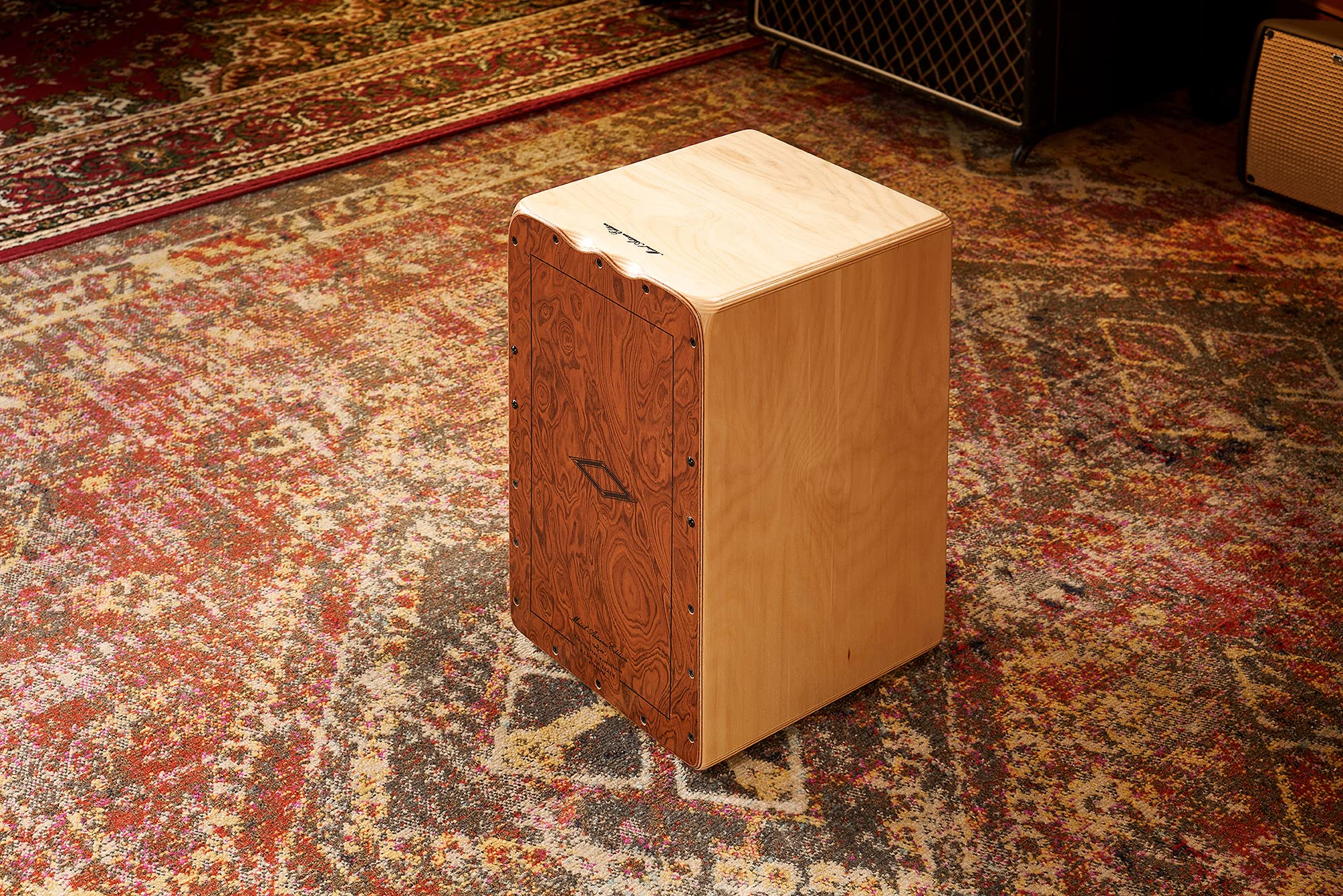 Meinl Artisan String Cajon with Lava Burl Frontplate / Baltic Birch Body - MADE IN SPAIN - Bulería Line, 2-YEAR WARRANTY (AEBLLB)