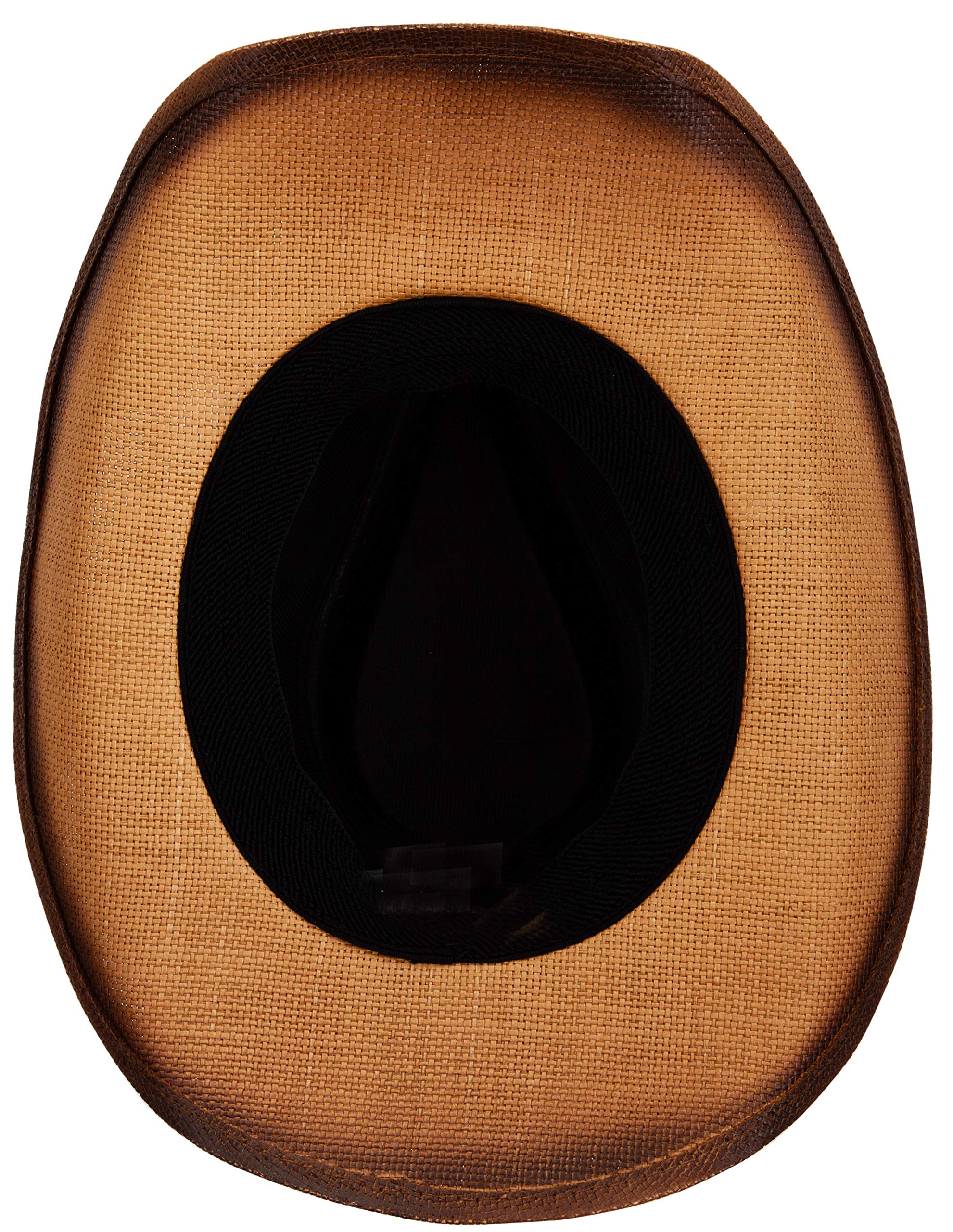 Queue Essentials Men & Women's Woven Straw Cowboy Cowgirl Hat Western Outback w/Wide Brim (Long Horn)