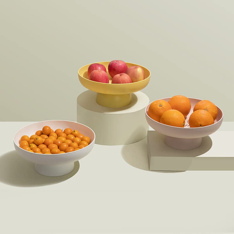 onefitow Fruit bowl Fruit Basket for Kitchen Countertop Kitchen Storage Baskets Stand Organization, Decor Centerpiece for Kitchen Counter or Dining Room Tables (Pink)