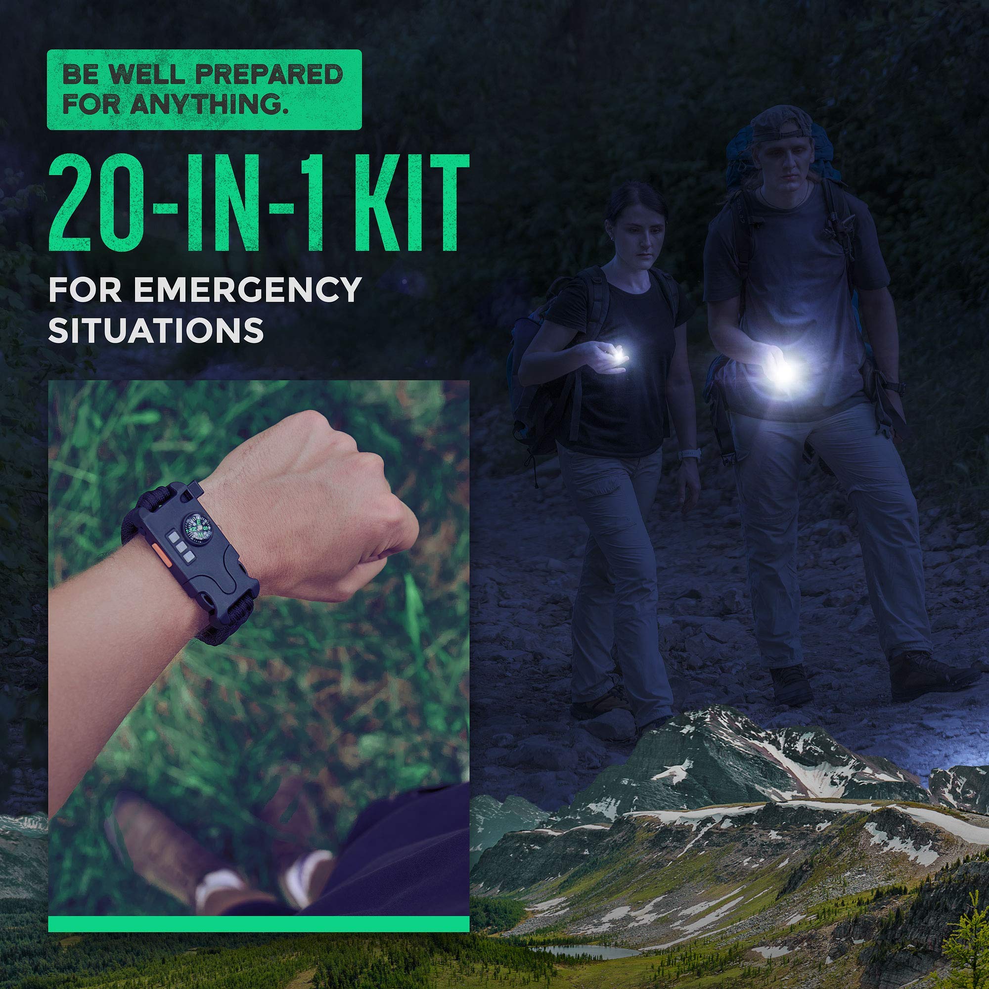 Pathway North Emergency Survival Kit for Disaster Tactical Survival Multi Tool Bug Out Bag, Boat, Hunting, Outdoor Hiking Camping Gear, Essentials for Adventures