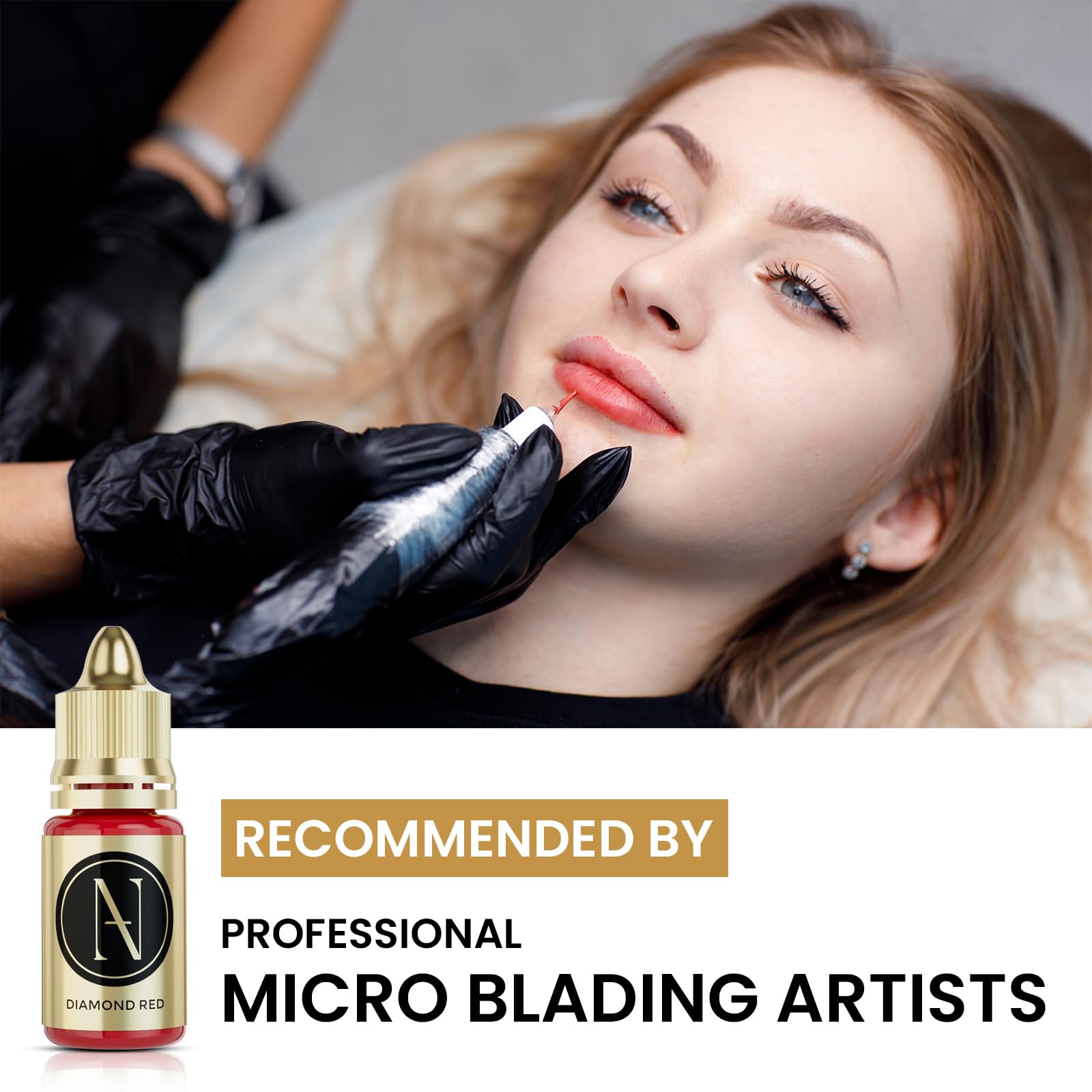 Nadja Aoki Lip Blushing Pigments Ink - Microblading Lip Pigments for Permanent Lip Color β Professional Lip Tattoo Pigments - Nude C3-12mL | 0.43 FL Oz