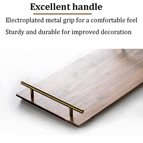 Retro Wood Charcuterie Board with Handles Cheese Serving Board Rectangular Wood Serving Tray with Handles Home Sushi Plates Simple