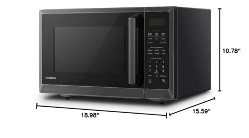 TOSHIBA ML2-EM12EA(BS) Countertop Microwave Oven With Stylish Design + Toshiba Speedy Convection Toaster Oven Countertop Bundle