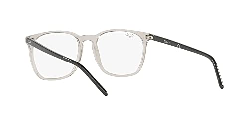 Ray-Ban RX5387F Low Bridge Fit Square Prescription Eyewear Frames, Transparent Beige/Demo Lens, 54 mm