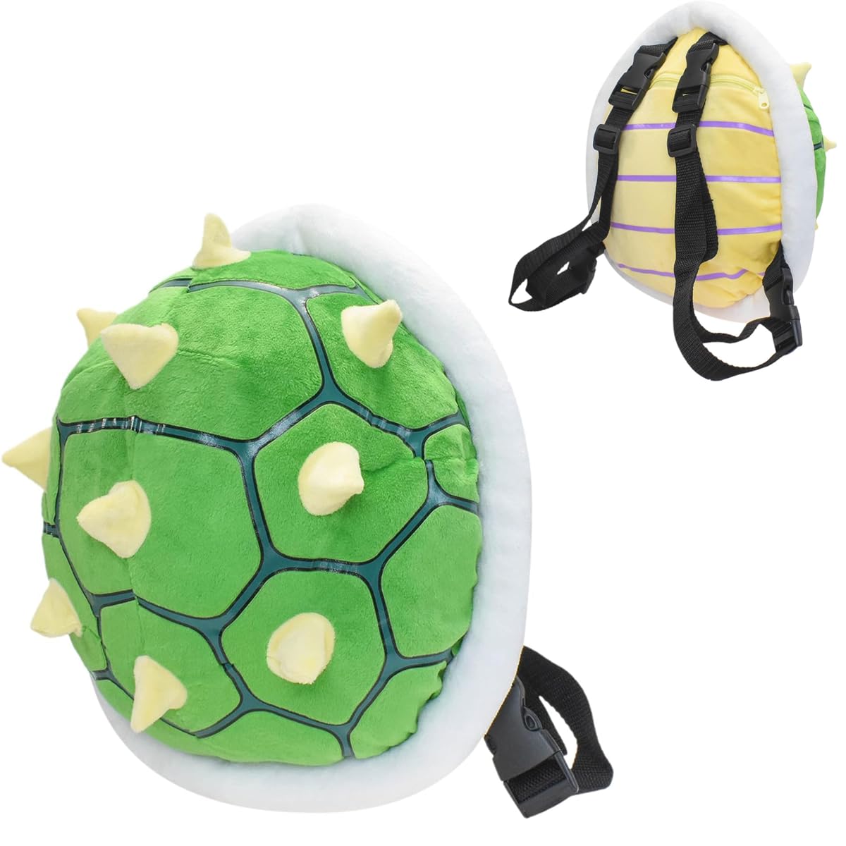 NIXFOX Backpack Turtle Shell Green Soft Stuffed Cartoon Cute Turtle Costume Backpack Tortoise Shell Bag for Halloween Cosplay (Spiny)