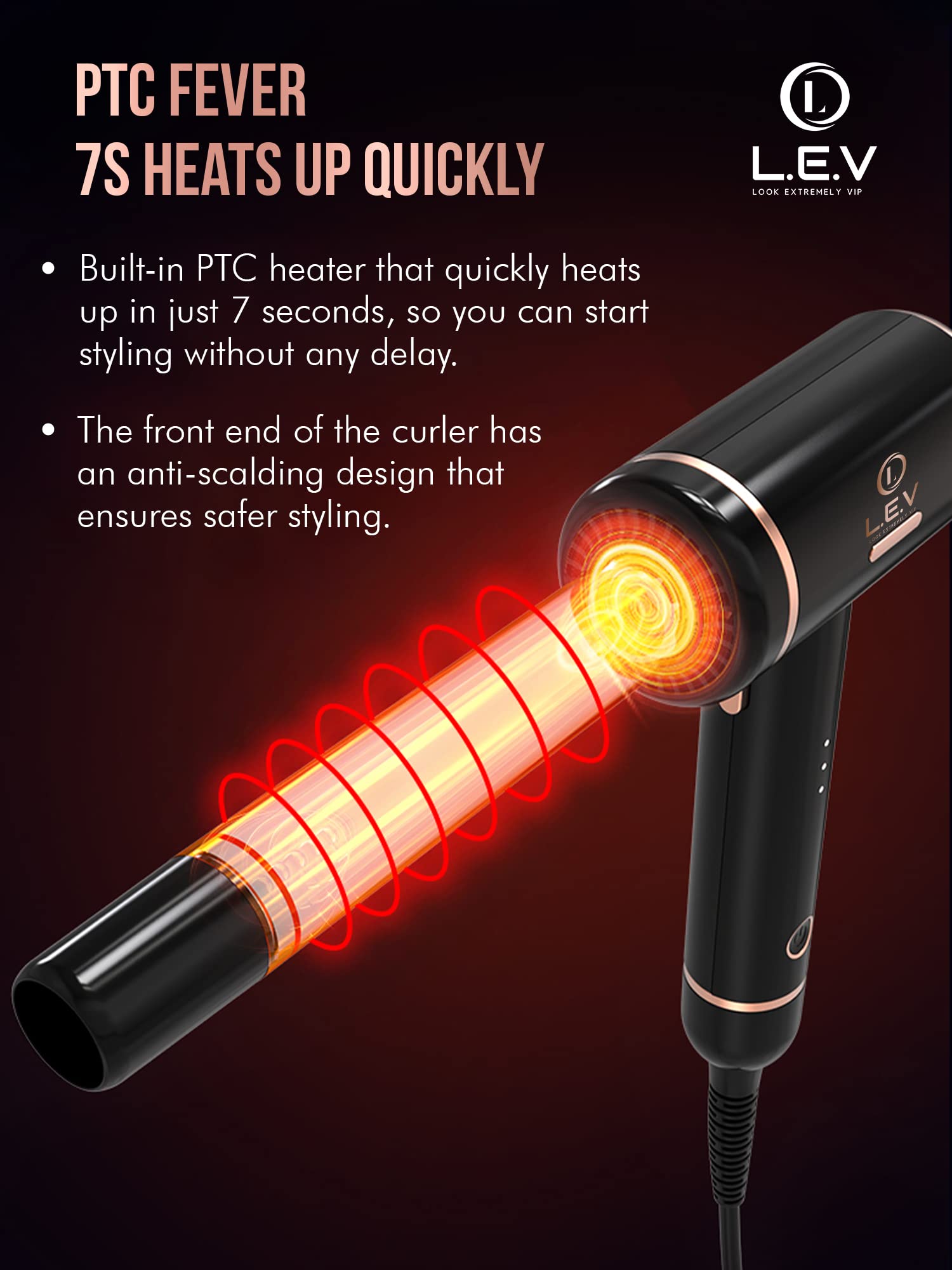 Look Extremely VIP Ceramic Curling Iron with Cooling Air | Curling Wand for Long Lasting Curls | Cordless Hair Curler| 3 Speed Smart Control | Hair Wand and Curling Iron in One