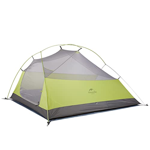 Naturehike Cloud Up Double Layer 3 Person Tent Lightweight Camping Hiking Backpacking Tent (Light green-20D Nylon)