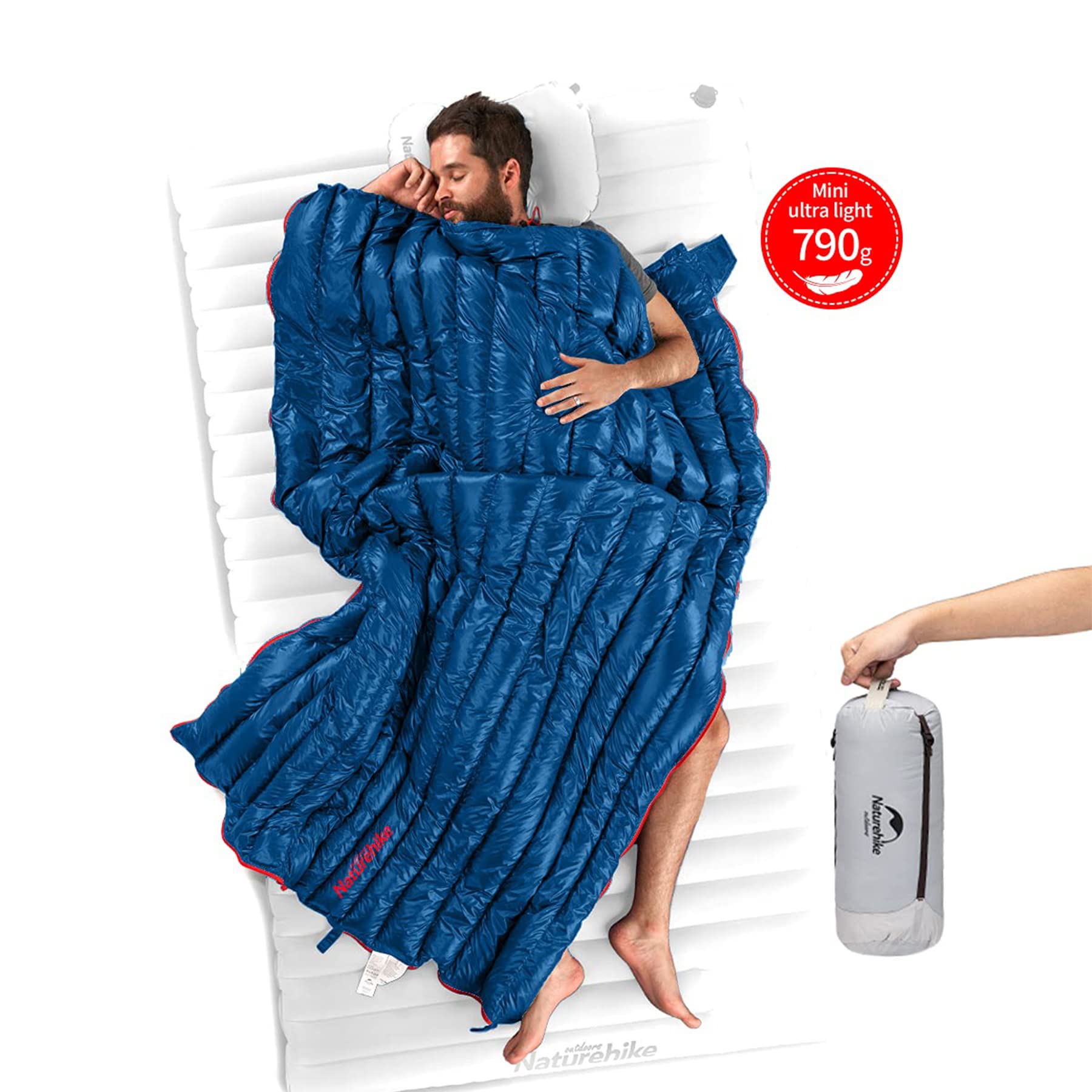 Naturehike Sleeping Bag Lightweight Compact 800 Fill Power Goose Down Sleeping Bag Compact for Adults Outdoor Camping Hiking