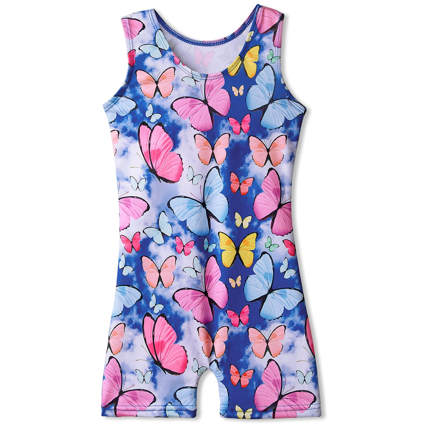 MYQFF Gymnastics Leotards for Girls Dance Tumbling Unitards Biketards Pink Black Butterfly 6t 7t