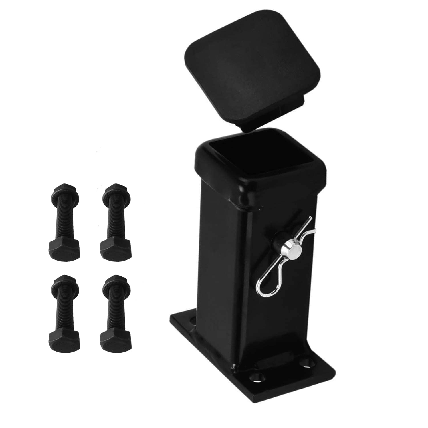 NovelBee 2" Trailer Tow Hook Receiver Tube with Cover Fit for Pore Distance 45x85mm Trailer Hitch