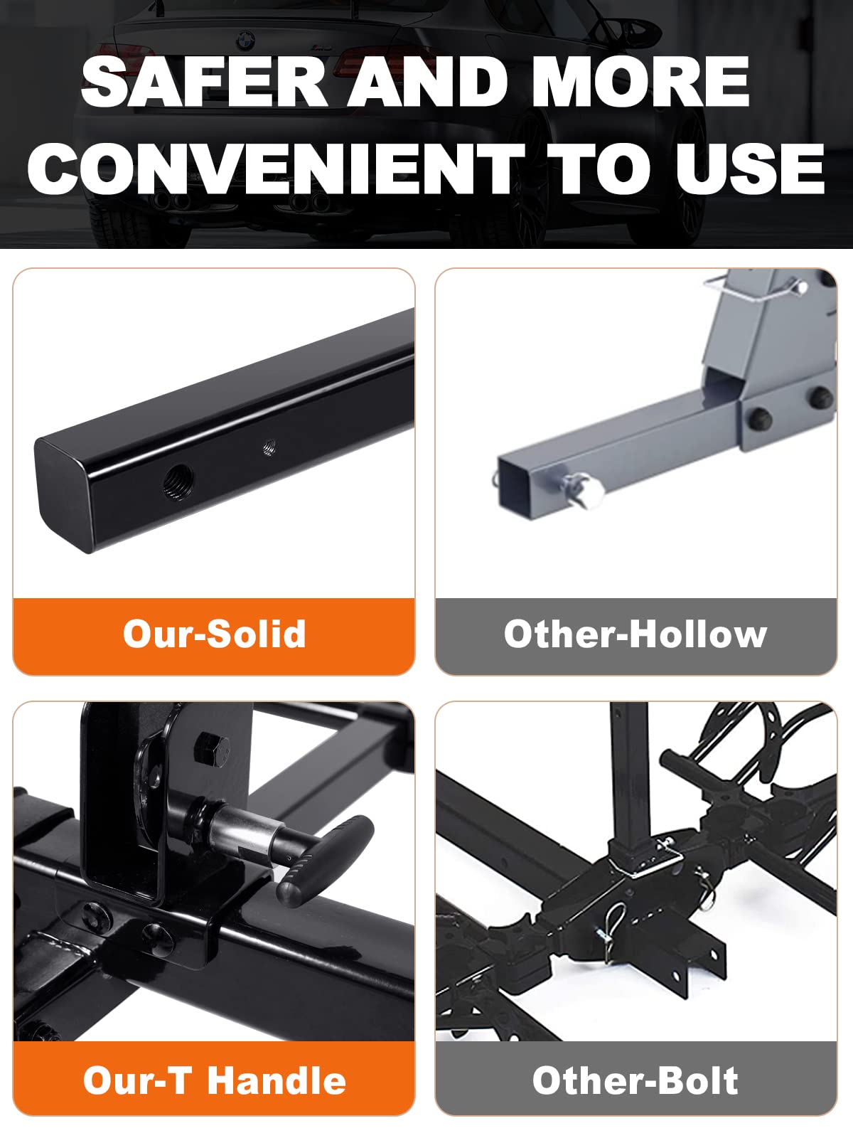 SIMETU&HS Bike Rack Carrier for Car Truck SUV,132 lbs Heavy Weight Capacity - Tray Style Smart Tilting Design (2-Bike Carrier)