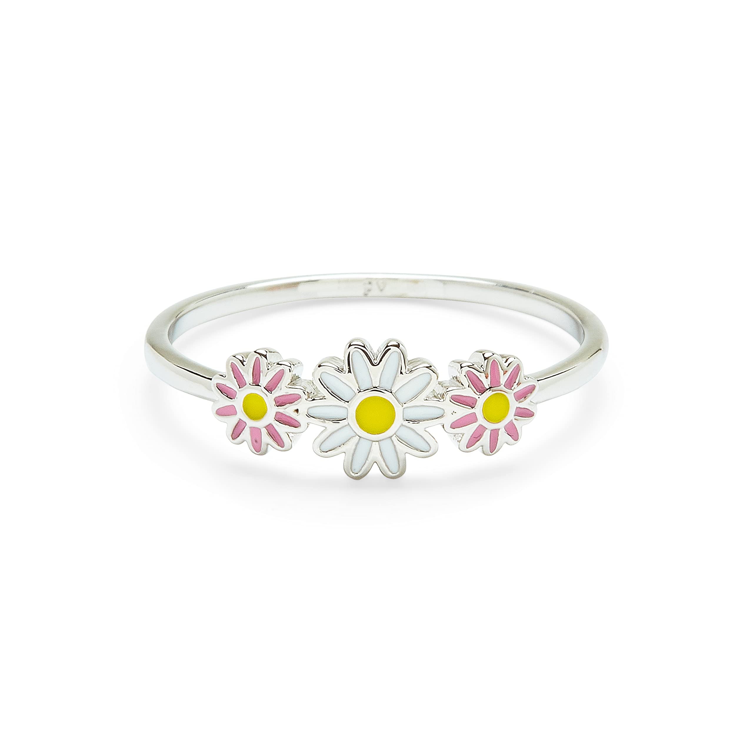 Pura Vida Silver Disney Daisy Duck Enamel Ring - Brass Base Band, Rhodium Plating - Size 5