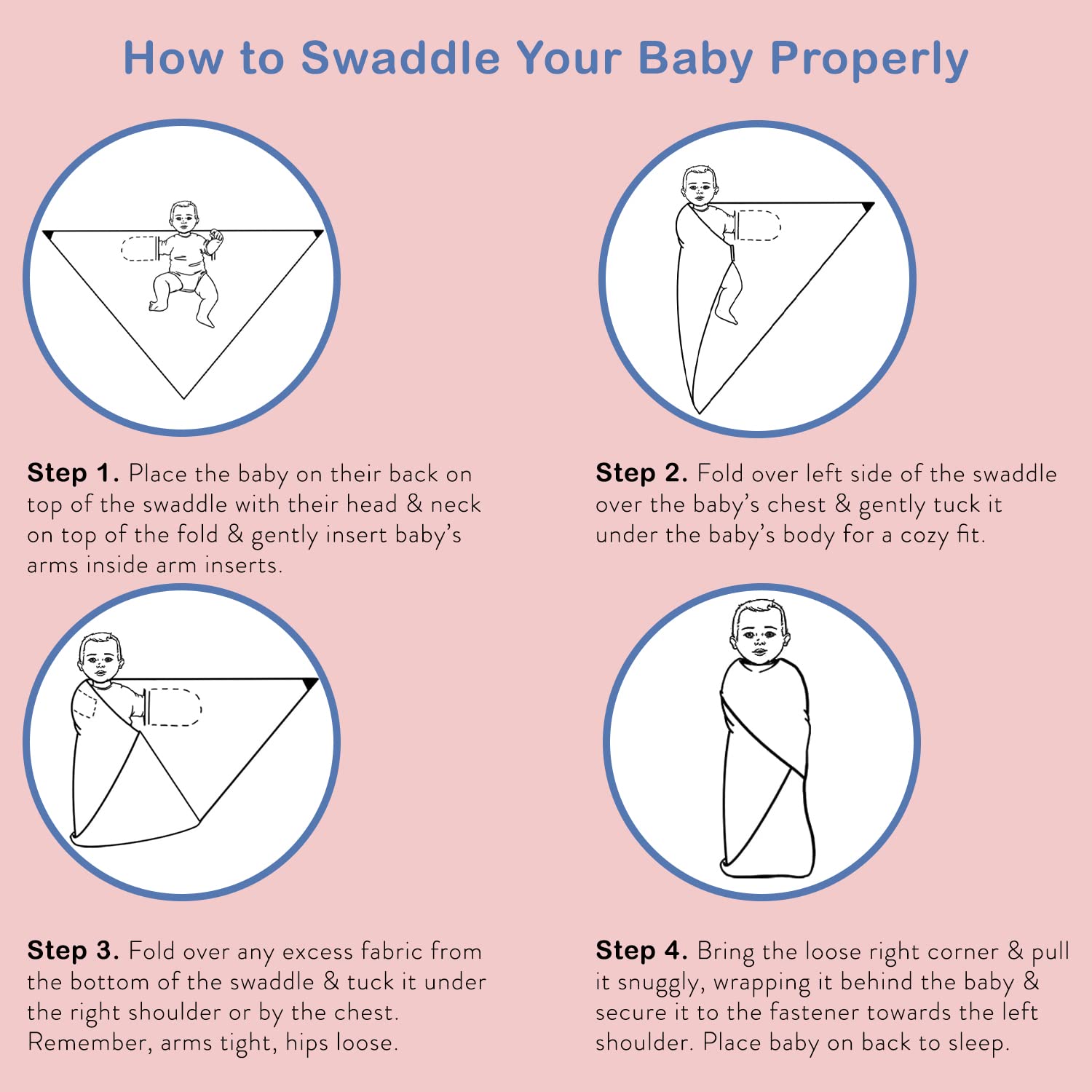 Norani Baby Snugababe Swaddle | Organic Cotton | Patented Newborn Baby Swaddle Blanket with Arm Inserts and Fastener | Geometric