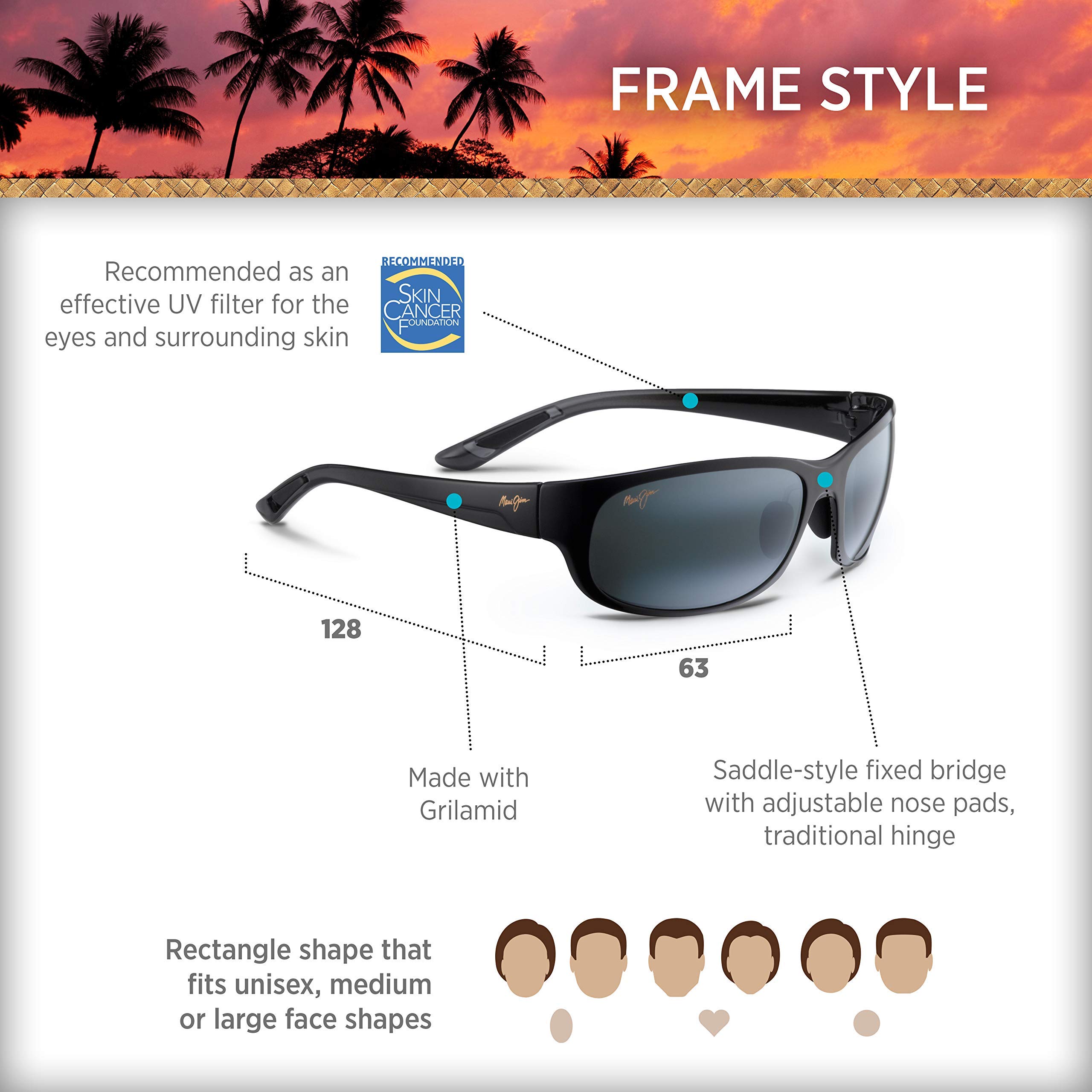 Maui Jim Twin Falls w/ Patented PolarizedPlus2 Lenses Polarized Lifestyle Sunglasses, Gloss Black Fade/Neutral Grey Polarized, Medium