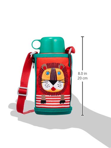 Tiger water bottle 600 ml with direct drinking cup 2 WAY stainless steel bottle with pouch Sahara Colobocle lion MBR - B 06 G - RL Tiger