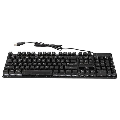 Zyyini Mechanical Keyboard, 104 Keys RGB Mechanical Gaming Keyboard, Suspended Keycap, Comfortable Touch USB Wired Keyboard for PC Computer Gaming Office