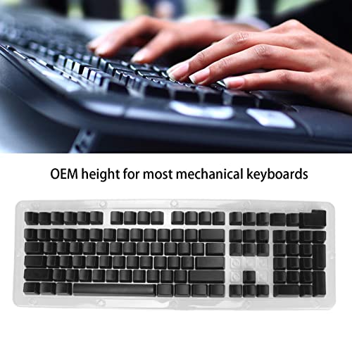 Zyyini Pudding Keycaps, 108 Keys Gaming Keyboard Keycaps Set for 61/87/104 Key Mechanical Keyboard, DIY Transparent Matte Keycaps, OEM Profile(Black)