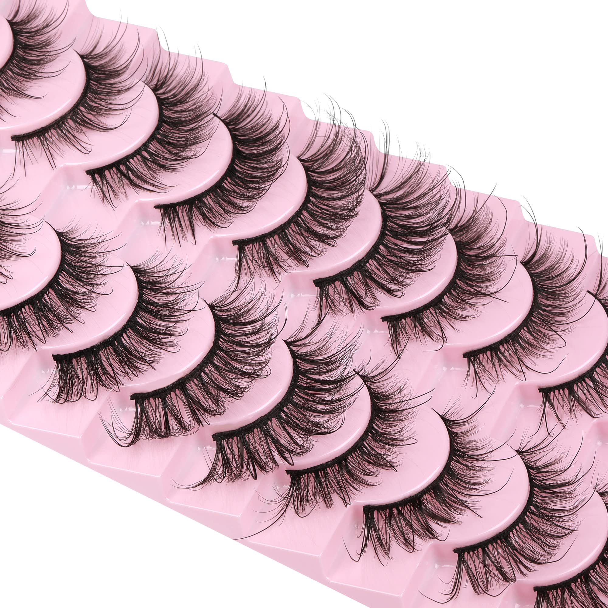 wiwoseo Eyelashes Fairy Fluffy Lashes Wispy Fairy Natural Lashes Peri Styles Natural Wispy Fluffy Eyelashes 3D Effect 16MM Fluffy False Eyelashes 5 Styles Mixed 10 Pairs Pack