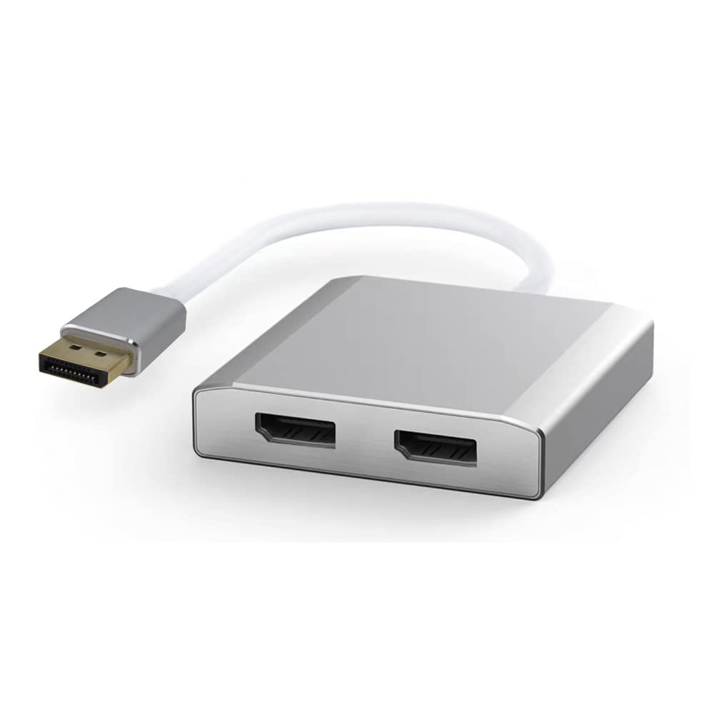 WJESOG Displayport to Dual Displayport MST DP to 2 DP Splitter Multi Stream Transport Hub, for Windows7/8/10