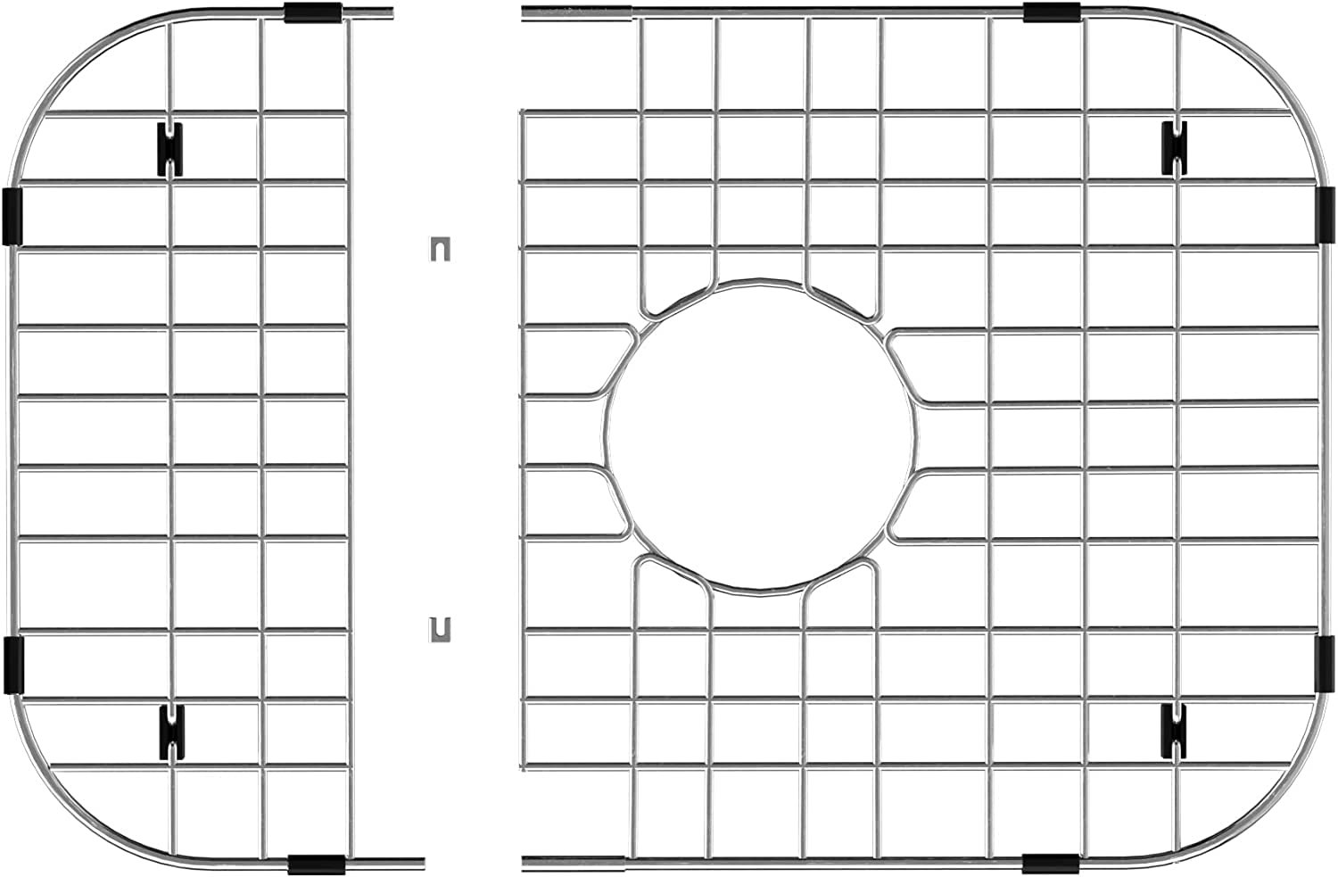 SANNO Kitchen Sink Grate Sink Protector for Kitchen Sink, Stainless Steel Grid Sink Protector Kitchen Sink Rack Bottom of Kitchen Sink,Center Drain,18"L X 13.4"W