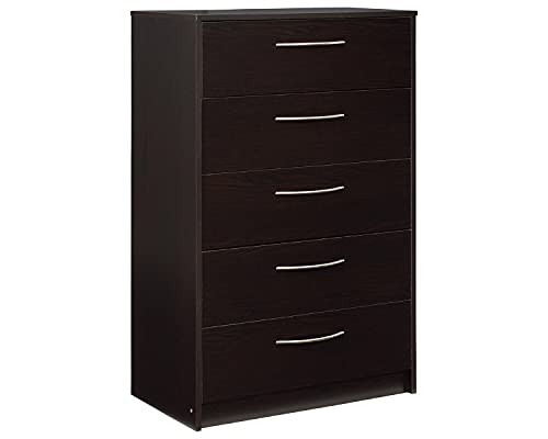 Signature Design by Ashley Finch Contemporary 5 Drawer Chest of Drawers, Black