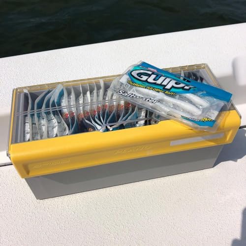 Plano EDGE Premium Plastics and Bulk Tackle Utility Box, Clear and Yellow, Rust-Resistant, Waterproof Bulk Premium Storage Organizer for Plastic Tackle