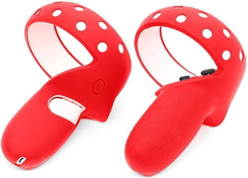 Oculus Quest 2 Controller Grip Cover - Anti Slip Anti-Throw Handle Controllers Protective Cover for Oculus Quest 2 Accessories (Red)