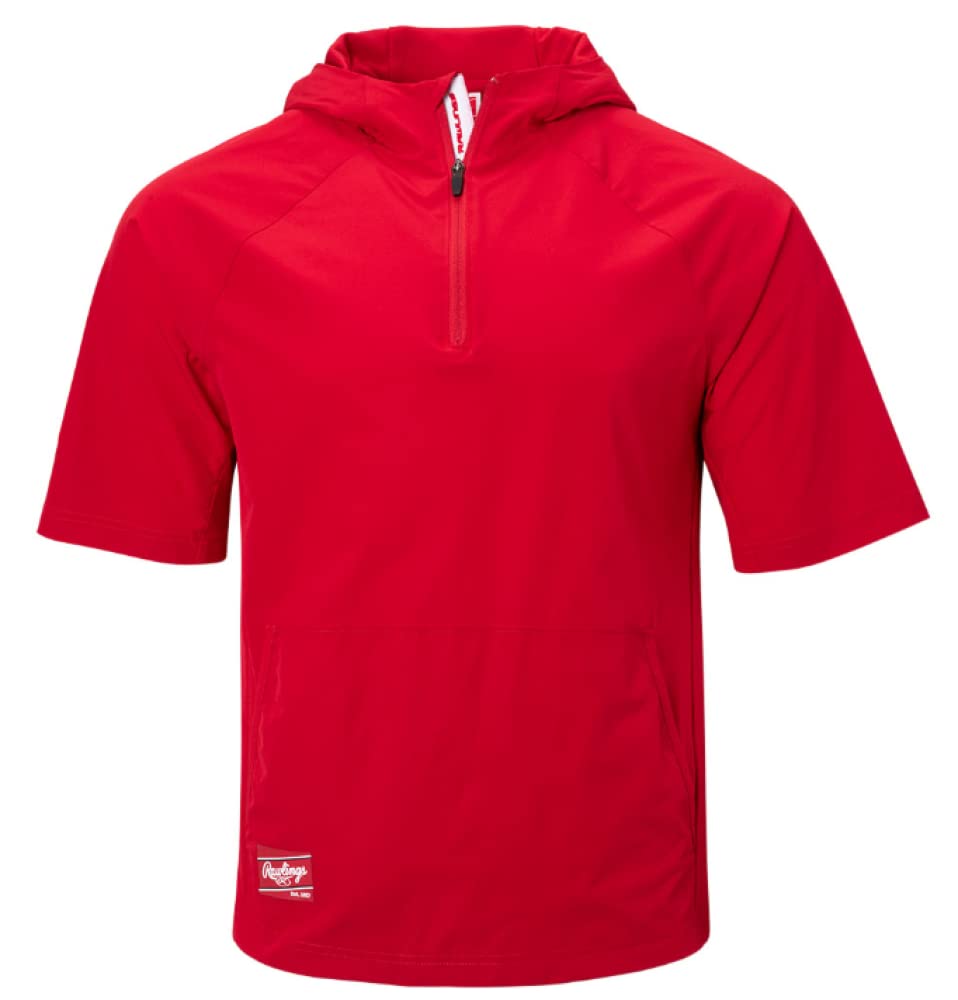 Rawlings Color Sync Adult Men's Short Sleeve Cage Jacket, XXXL,Red