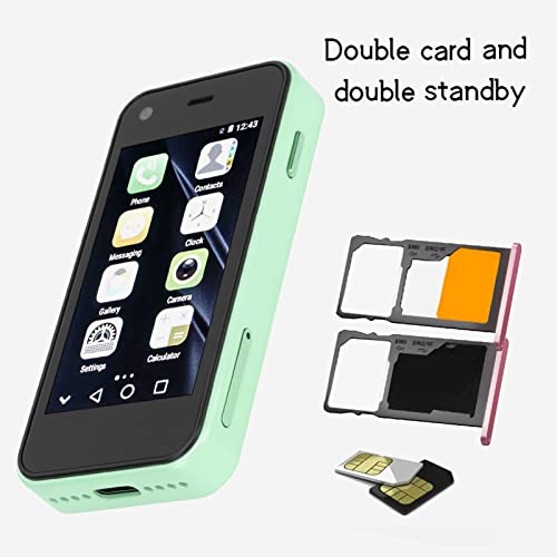 XS13 3G Mini Smartphone, 2.5Inch HD Touchscreen, 1GB RAM 8GB ROM, 1580mAh Battery, for Android 6.0 System, with Bluetooth, WiFi, GPS, Cute Smartphone, Ideal Gift for Kids(Green)