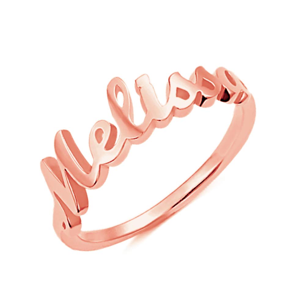 Pullan Personalized 925 Sterling Silver Name Ring Customize One, Two, Three Names Promise Ring for Women