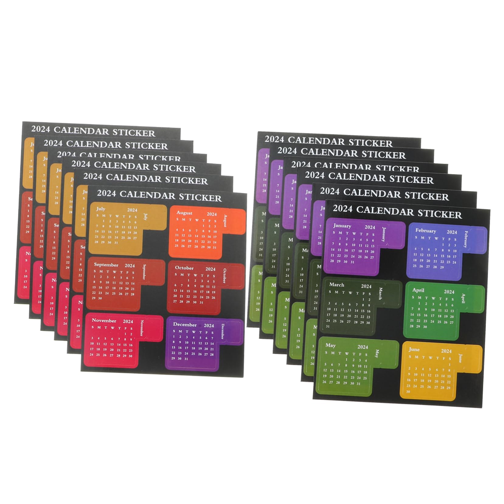Operitacx 12 Sheets Colorful Sticky Notes Colorful Decor Notebook Calendar Colored Calendar Stickers Portable Index Labels Calendar Index Tabs Index Sticker Planner Decorate Decorations