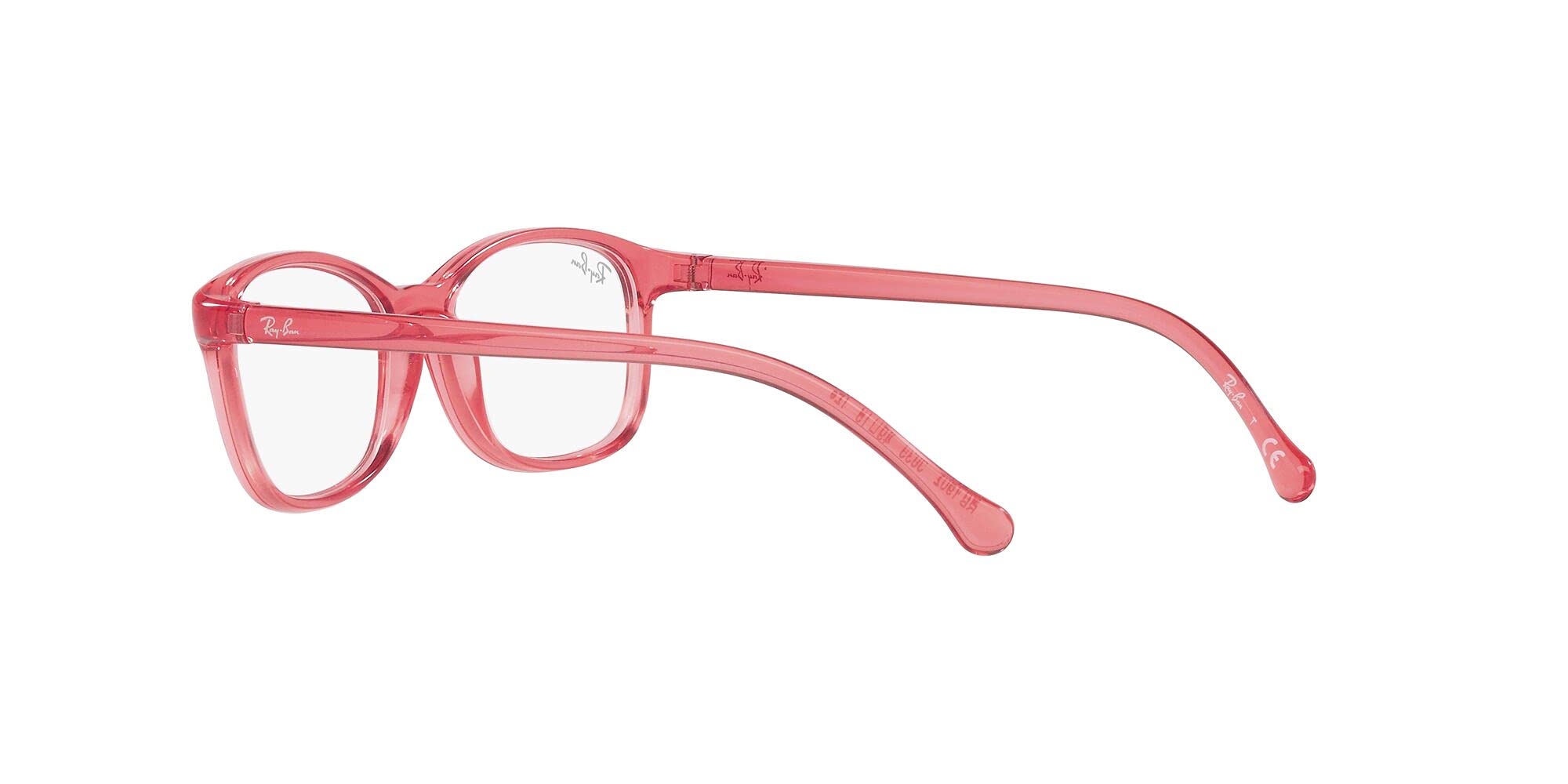 Ray-Ban Junior Kids' RY1902 Rectangular Prescription Eyewear Frames, Transparent Fuchsia/Demo Lens, 47 mm