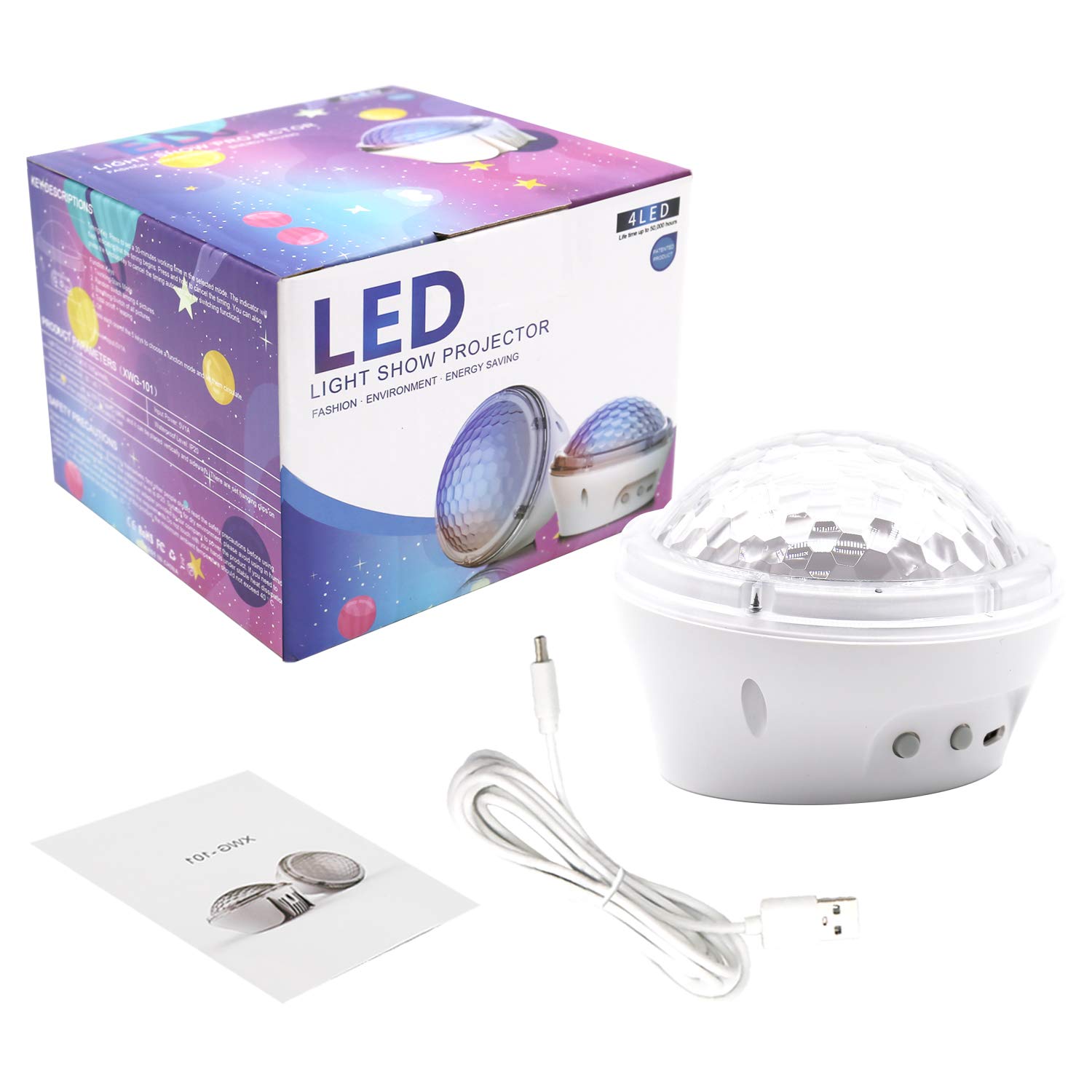 Night Llight Star Projector, Portable USB Star Projector, with 4 Modes and Timers, Suitable for Children, Babies, Adults, Bedroom, Living Room, Game Room/Kitchen Decoration