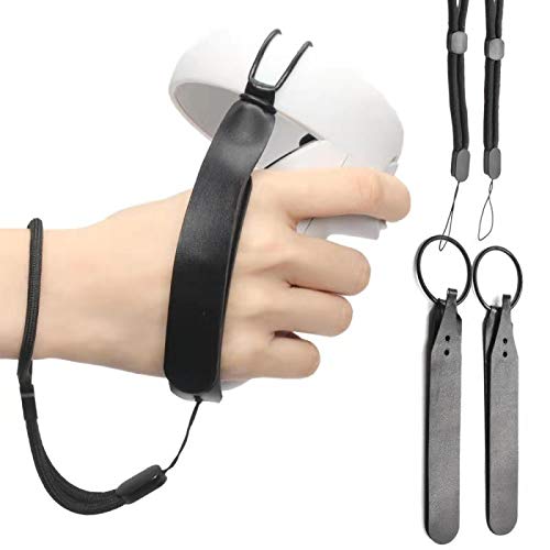 Oculus Quest 2/Rift S/Quest Adjustable Hand Grip Straps Knuckle Strap Accessories for Oculus Quest 2 VR Gaming Headset Controller, Handle Dropping Prevention (Black)