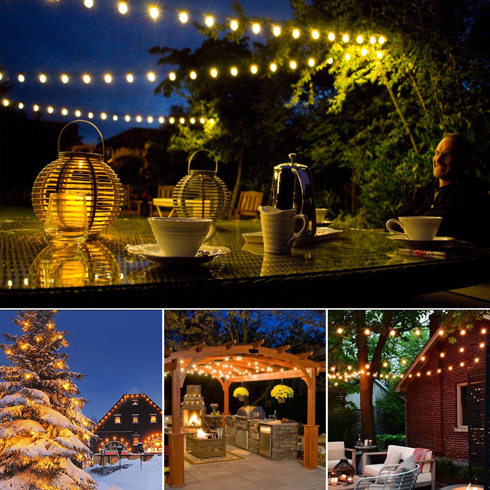 Novtech LED Outdoor String Lights G40 Globe String Lights 32FT with 30 Bulbs, Waterproof Patio String Lights Outdoor Decorative String Lights for Home Backyard Garden Patio, UL Standard, Warm White
