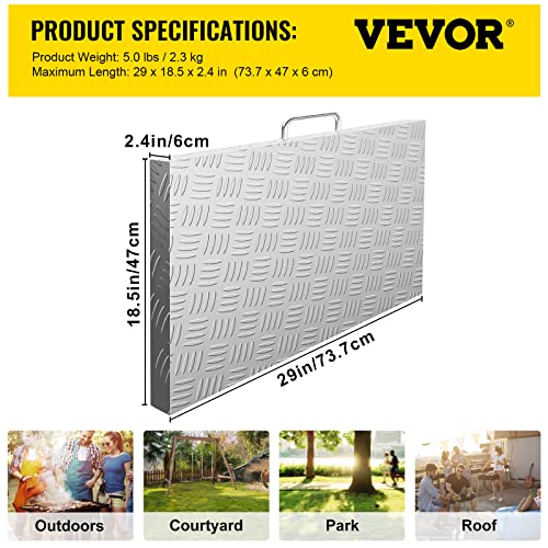 VEVOR Griddle Cover, Compatible with Blackstone 28" Griddle, Light Aluminum Diamond Plate Sheet Grill Lid with Stainless Steel Handle for Outdoor BBQ Black Stone Grill Accessories, Silver