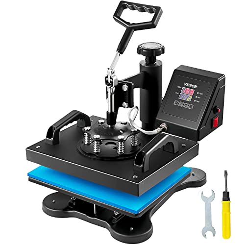 VEVOR Heat Press, Clamshell 12x10in Sublimation Transfer Printer, Digital Precise LCD Control Printing, Vinyl Heat Press for T-Shirts Bags Garments Mats Puzzles, 650W