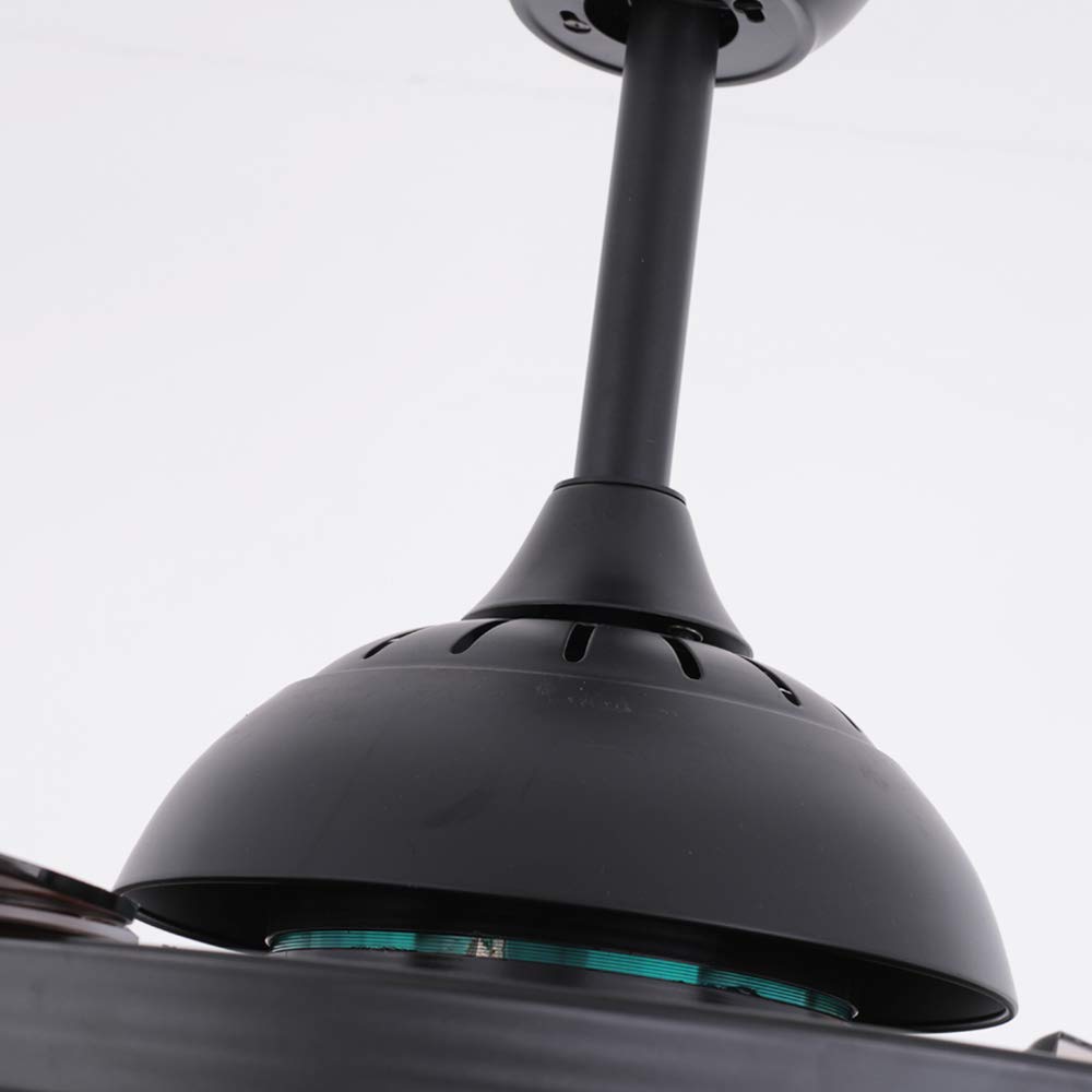 OUKANING 42 Inch Ceiling Fans Lights LED 4 Retractable Blades Ceiling Fan Three Color Change Chandelier with Remote Contro